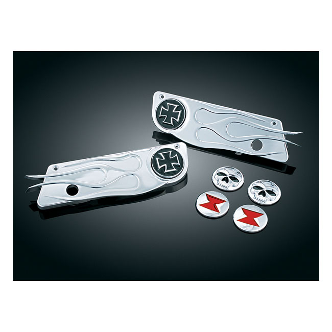 541234 - Kuryakyn, Flamed saddlebag latch accents - www ...