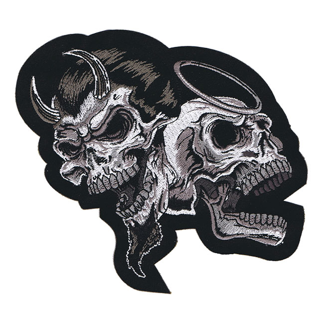 594642 - LT DEVIL/ANGEL SKULL PATCH - www.motorcyclestorehouse.com