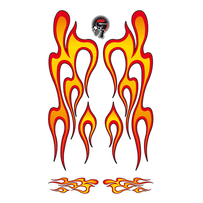 595348 - LT GLITTER DECAL HOT ROD FLAMES - www.motorcyclestorehouse.com