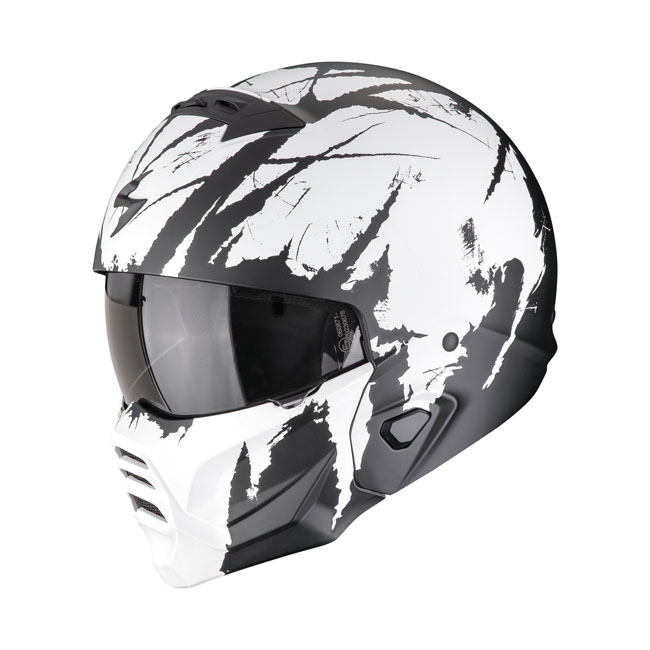 Scorpion Exo-Combat II Marauder helmet matt black/white - Downtown ...