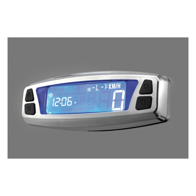 900384 - Asura multi-function speedo computer chrome - www.motorcyclestorehouse.com
