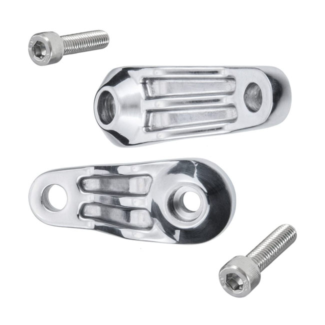 905767 - Motone, ribbed Triline turn signal brackets. Polished - www ...