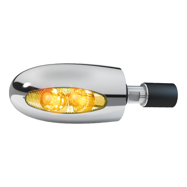 934776 - Kellermann, BL 1000 LED turn signal. Clear. Chrome brass - www.motorcyclestorehouse.com